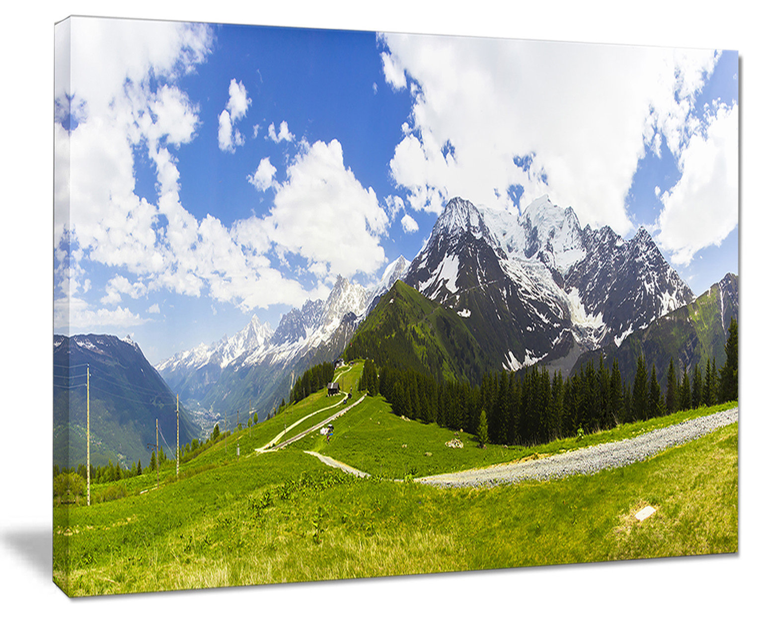 "Valley in French Alps Panorama" Landscape Artwork Canvas, 40"x30 ...