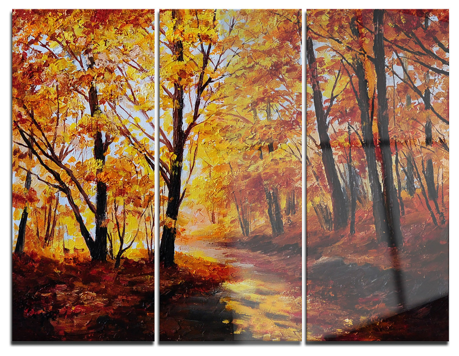 "Forest in Autumn" Glossy Metal Wall Art, 3 Panels, 36"x28", 36"x28" 3 ...