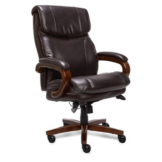 La Z Boy Big Tall Air Bonded Leather Executive Chair Vino Brown