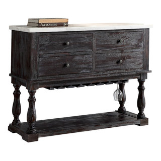 ACME Gerardo Server, White Marble and Weathered Espresso - Traditional ...
