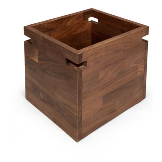 Zuma Wood Storage Box, Solid Walnut, Natural Finish - Transitional ...