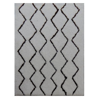 Zoya Area Rug, White/Brown, 5'x7'6" - Scandinavian - Area Rugs - by ...