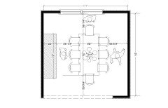 What size dining tables work well in a 12x12 dining room? Round, recta