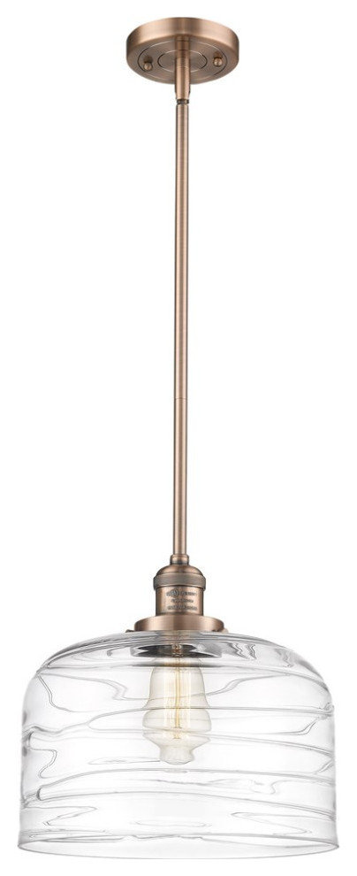 Innovations Bell LED Mini Pendant 201S-AC-G713-L-LED, Antique Copper ...