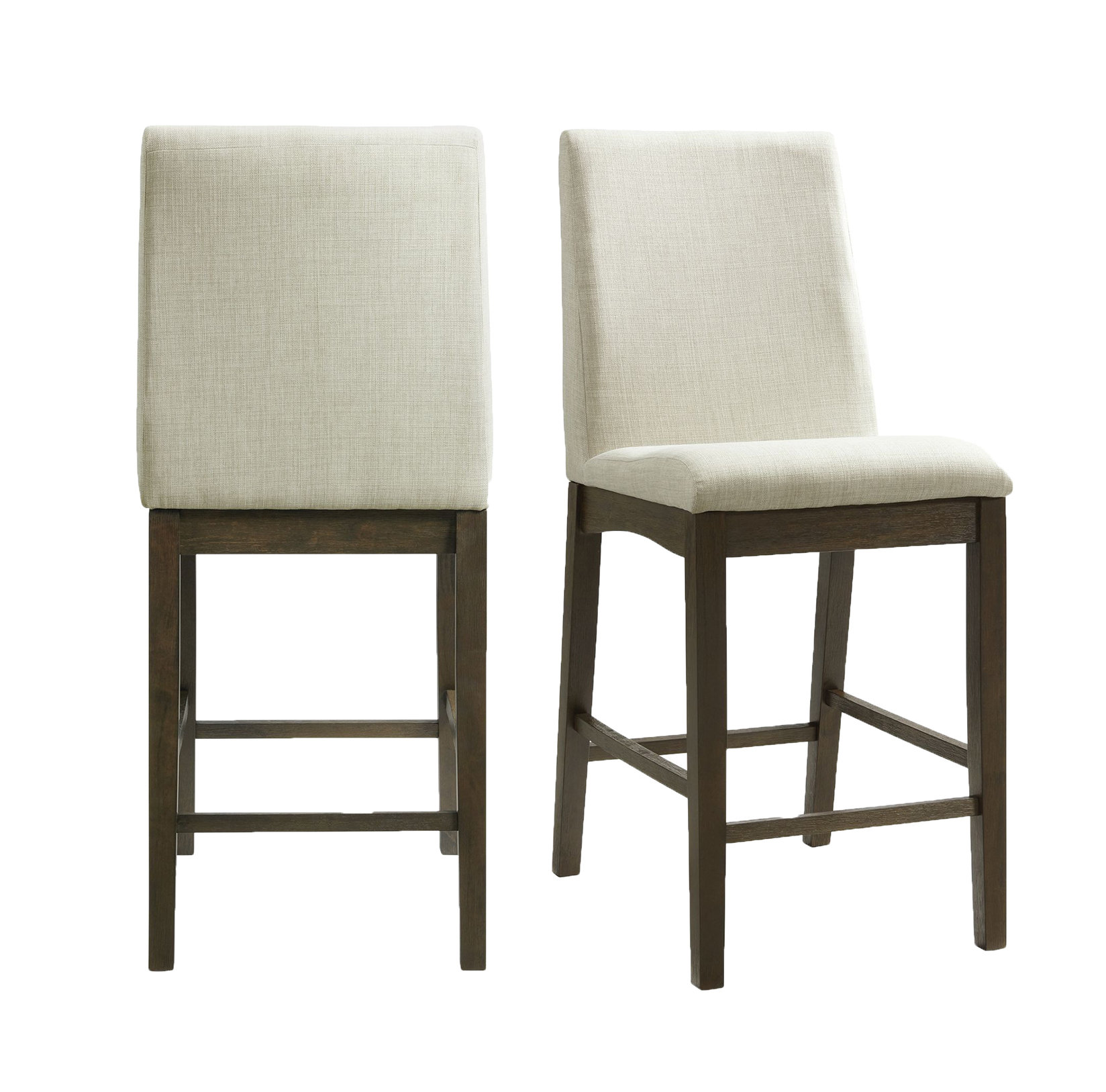 Simms Counter Height Side Chair Set, Walnut - Transitional - Bar Stools ...