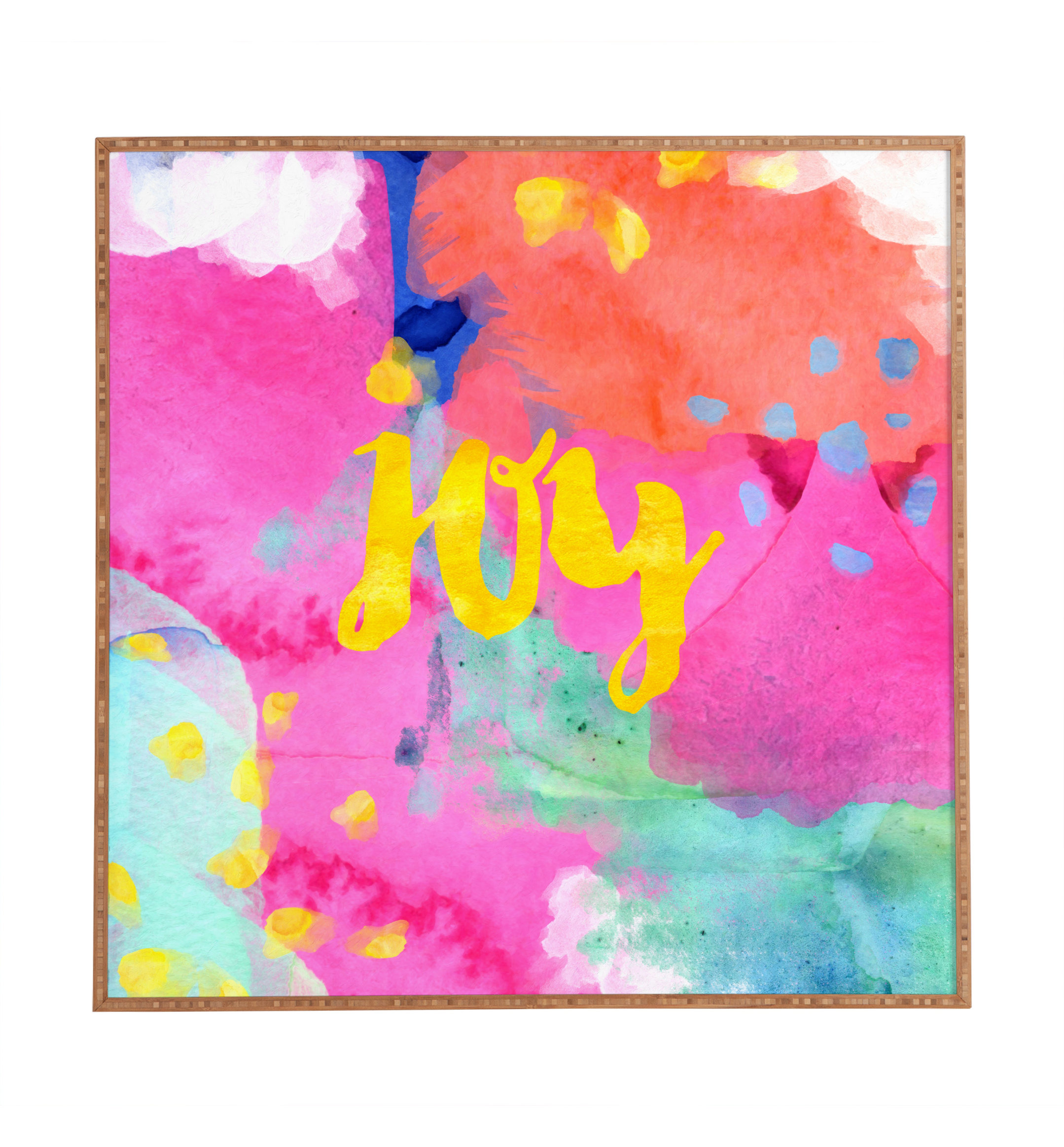 Hello Sayang Oui Joy Framed Wall Art, Medium 20"x20" - Contemporary ...