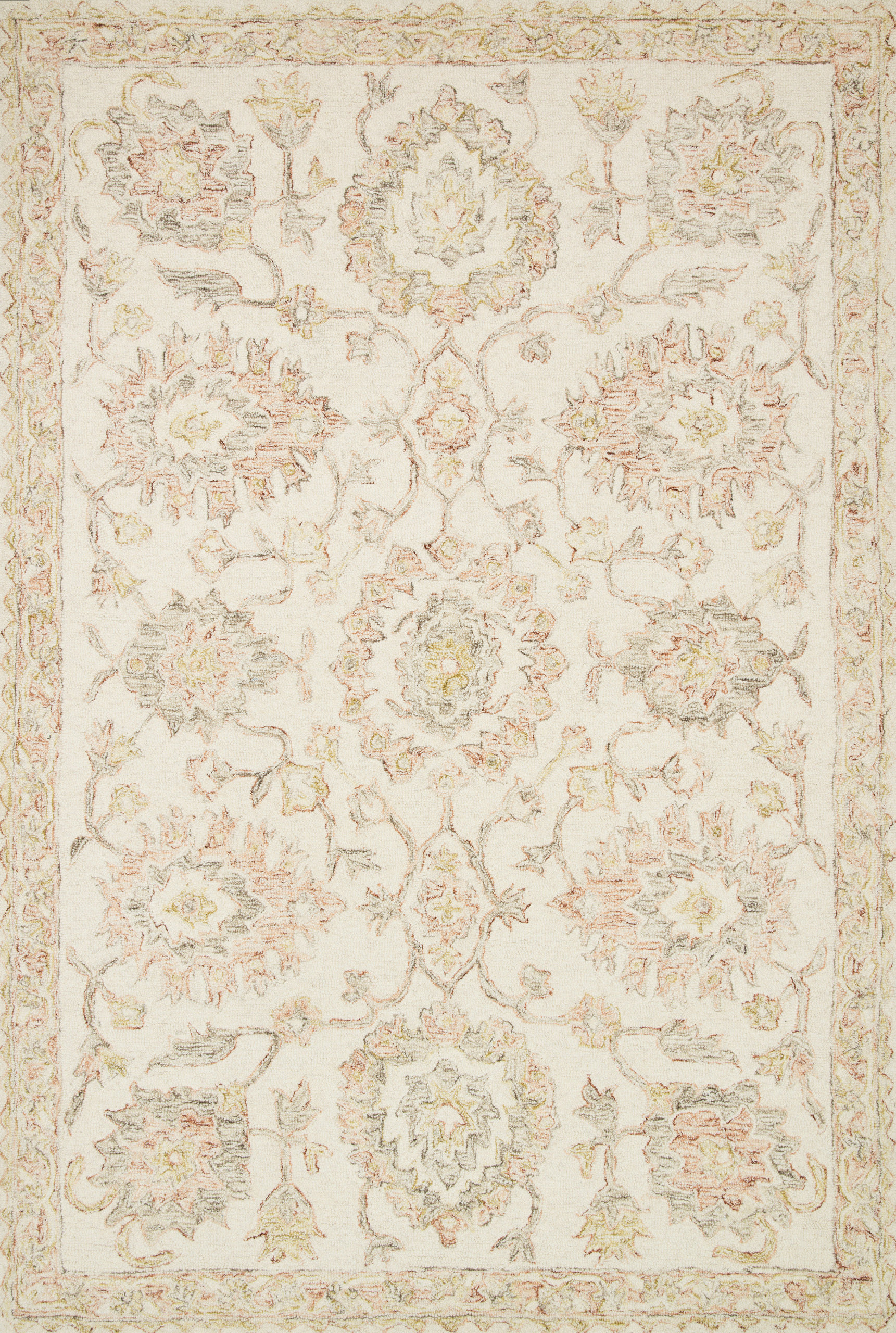 Loloi Nor-04 Norabel Ivory/Blush 2'6"x7'6" Rug, 2'6"x7'6" - Mediterranean - Hall And Stair ...