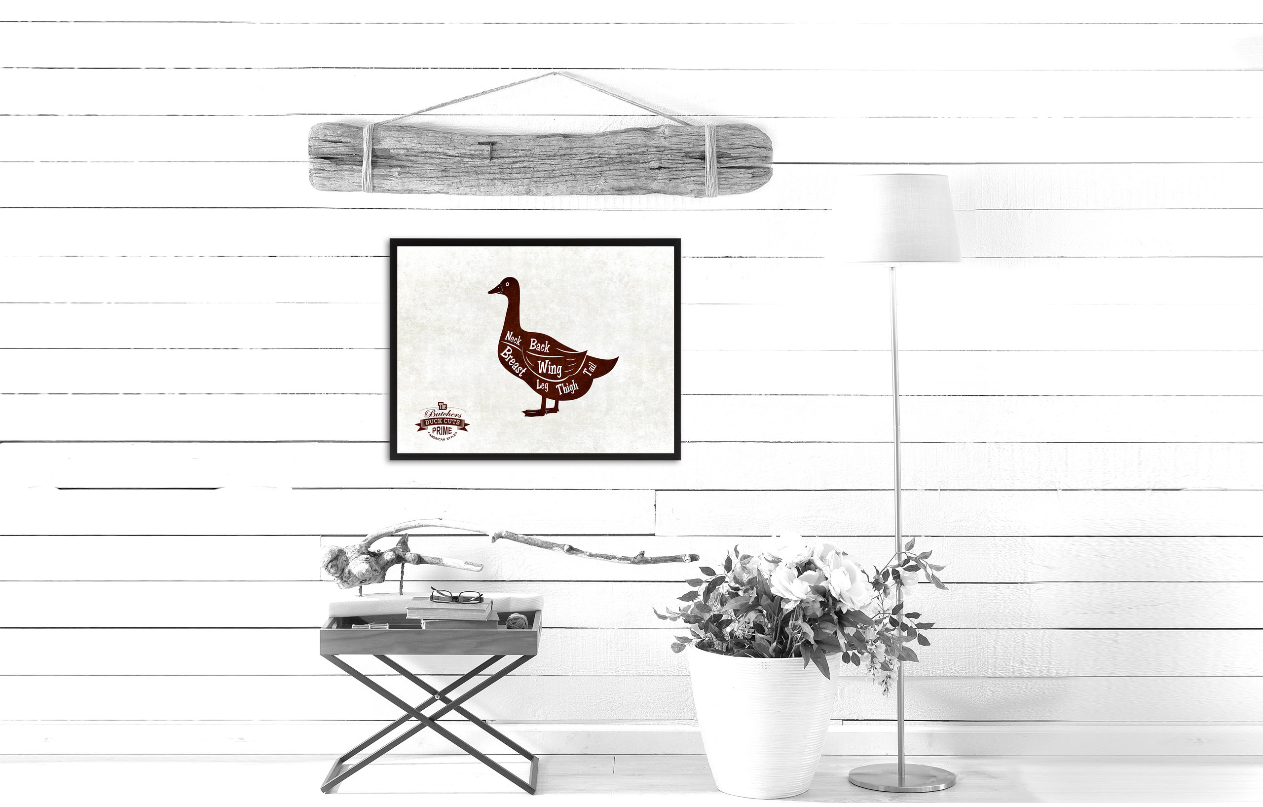 Duck Meat Cuts Butchers Chart Print on Canvas with Picture Frame, 13 ...