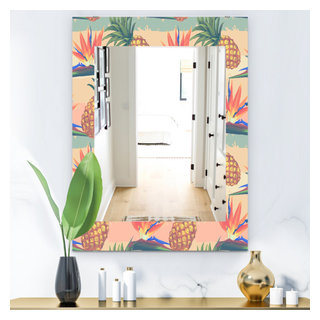 Designart Tropical Mood Pineapple 4 Bohemian Eclectic Frameless Vanity ...