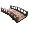 Japanese Wood Garden Bridge With Arched Railings, 4', Treated - Asian ...