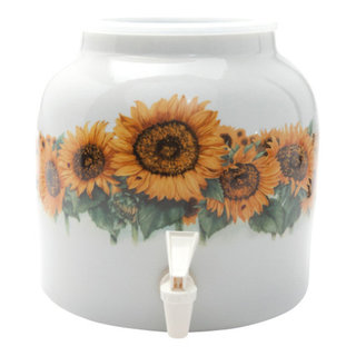 Goldwell Designs Sunflower Blossom Design Water Dispenser Crock ...