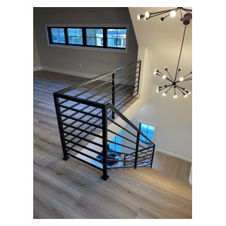 Modern Indoor Horizontal Tube Railing - Modern - Staircase - by CT ...