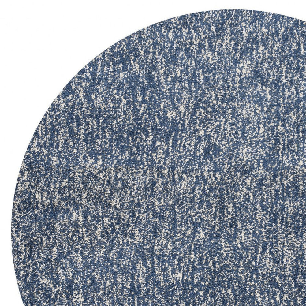 8' Indigo Ivory Heather Round Indoor Shag Rug - Contemporary - Area ...
