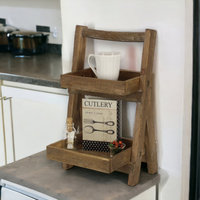 Alari 2 Tier Wood Folding Shelf Small - Farmhouse - Display And Wall ...