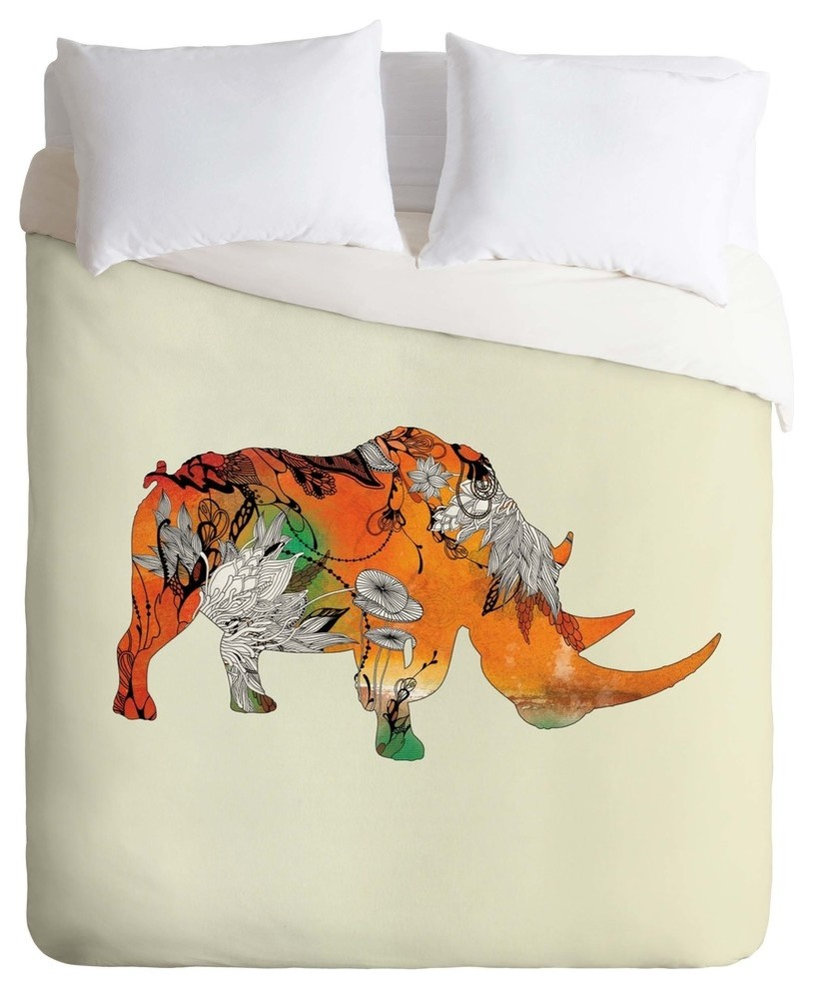 Deny Designs Iveta Abolina Rhino Duvet Cover, Twin - Contemporary ...