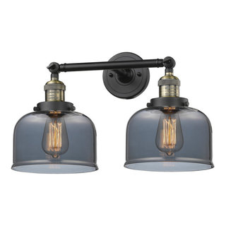 Innovations Large Bell 2-Light Bathroom Fixture, Black Antique Brass ...