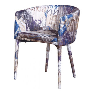 HomeRoots Modern Pattern Fabric Wrapped Dining or Accent Chair ...