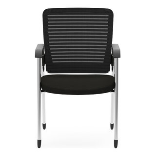Eon Visitor Chair, Black With Chromed Steel Frame Set of 2 - Modern ...