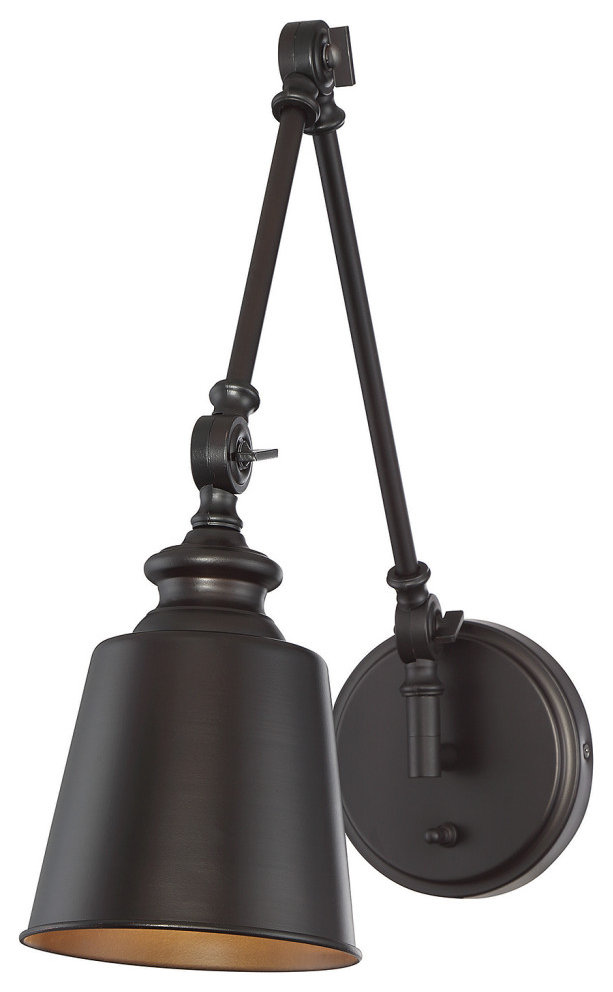 1-Light Adjustable Wall Sconce, Oil Rubbed Bronze, Set of 2 ...