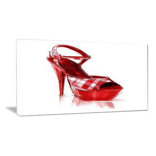 Red High Heel Women s Shoe, Contemporary Canvas Art Print, 32"x16 ...