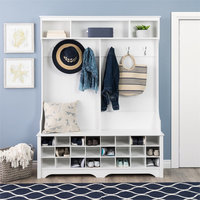 Prepac 60" Hall Tree with 24 Cubbies in Drifted Gray - Transitional ...