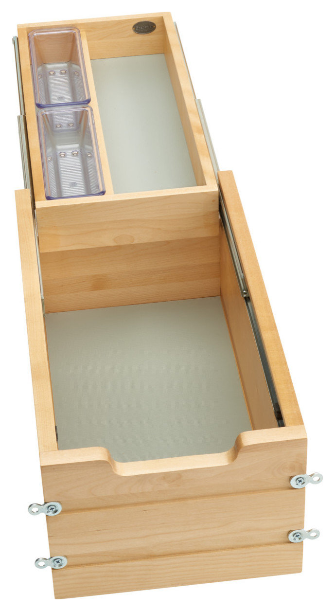 Wood Vanity Cabinet Replacement Two Tier Drawer System With Soft Close ...