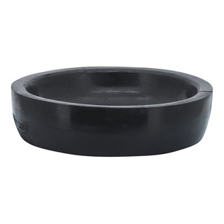 Wood 12" Stained Bowl, Black - Transitional - Decorative Bowls - by ...