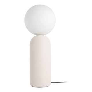 Toria 1 Light Table Lamp, Matte White, White Glass - Contemporary ...
