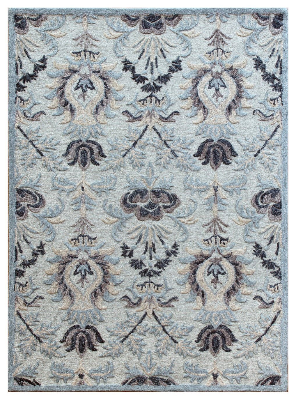7" x 9" Blue Floral Patterns Area Rug - Traditional - Area Rugs - by ...