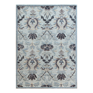 7" x 9" Blue Floral Patterns Area Rug - Traditional - Area Rugs - by ...