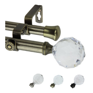 Twinkle 13/16" Diameter Double Curtain Rod, 48-84" - Contemporary ...