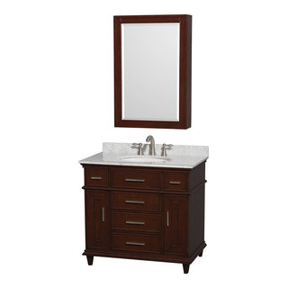 Wyndham Collection, Berkeley 36" Single Bathroom Vanity, Dark ...