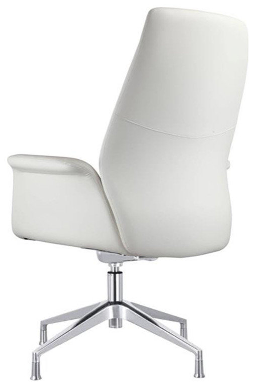LeisureMod Summit Faux Leather Office Chair with Adjustable Height Gray ...
