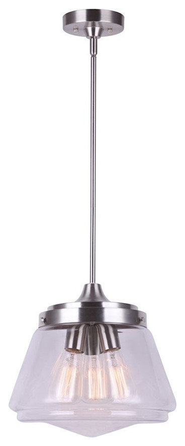 Canarm Rya 3 Light Pendant, Brushed Nickel - Transitional - Pendant ...