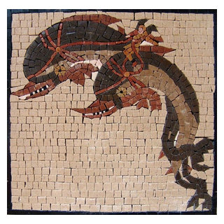 Dolphin Mosaic Pattern, 19" x 19" - Beach Style - Tile Murals - by ...