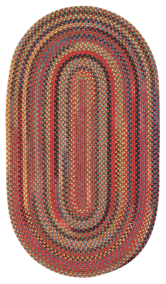 Capel High Rock Red 0103-550 Braided Rugs, 7' 6" Round - Contemporary ...