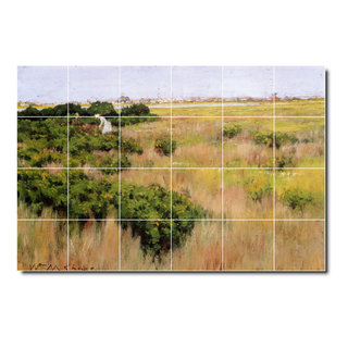 William Chase Landscapes Painting Ceramic Tile Mural #598, 36" Wide x ...