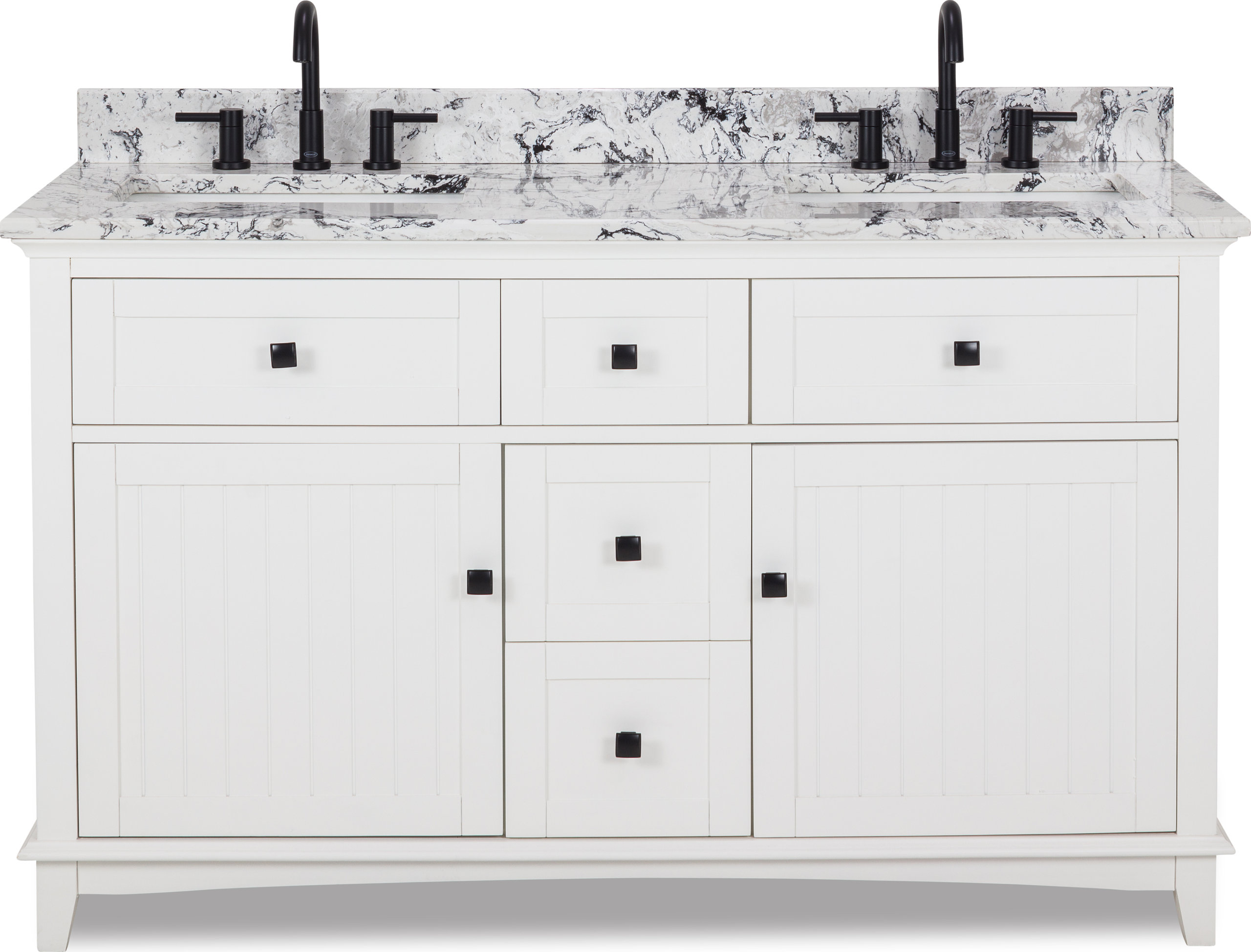 Jeffrey Alexander VN-SAV-60-WH-WB 60" Savino Vanity, White ...