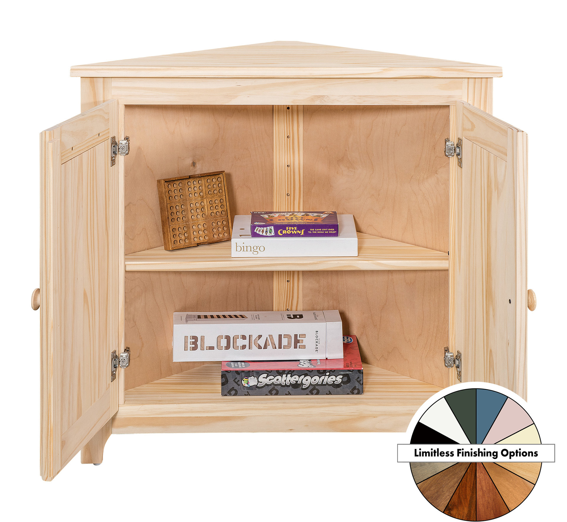Unfinished corner cabinet with doors store