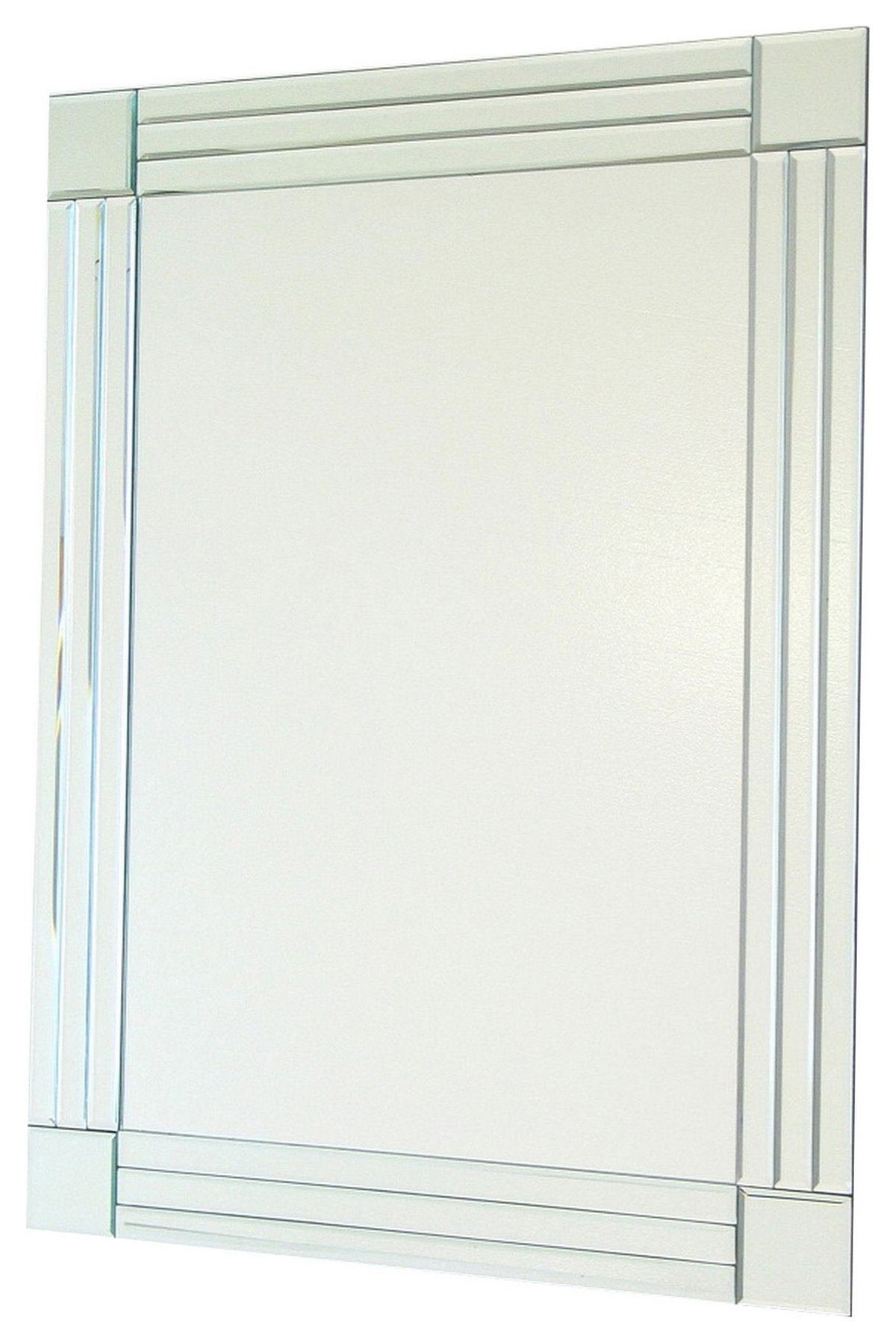 Benzara BM242235 Mirror With Column Design Accent and Beveled Edge ...