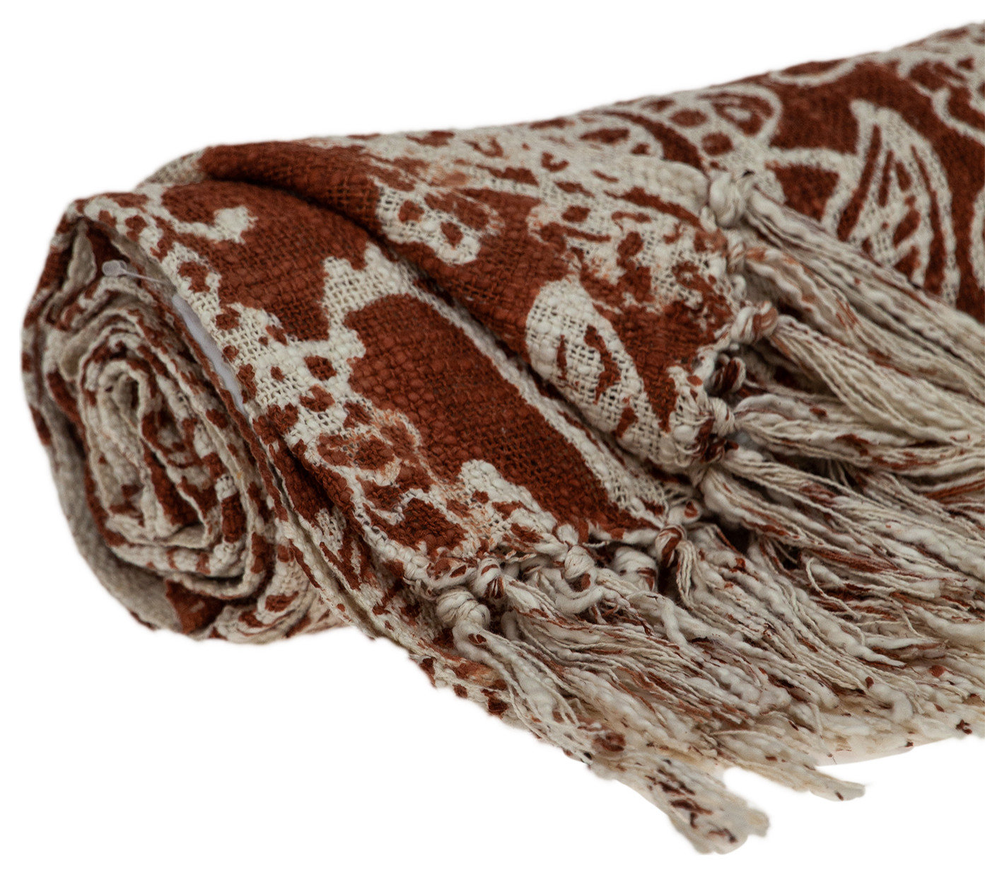 Parkland Collection Hina Floral Rust 52" x 67" WOVEN HANDLOOM Throw ...
