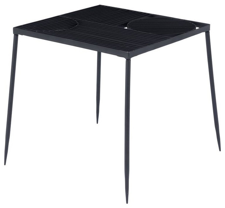 Modern Contemporary Accent Side End Table Console, Black, Steel, Lounge ...