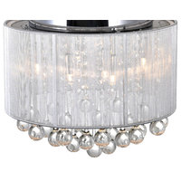 Water Drop 6 Light Drum Shade Flush Mount With Chrome Finish ...