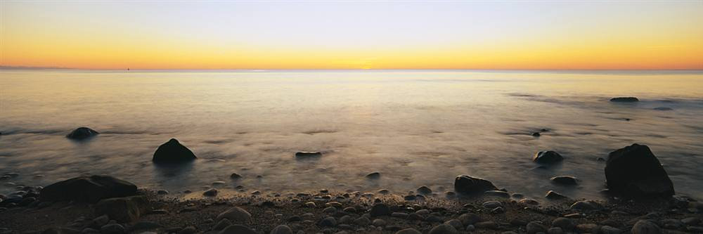 Rocks on the Beach Block Island Panoramic Fabric Wall Mural, 36 in x 12 ...