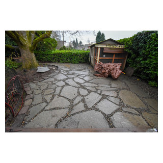 Flagstone Pad Installation - Landscape - Portland - by Prestige ...