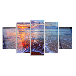"Placid Shore and Whimsical Clouds" Metal Wall Art, 60"x32" - Beach ...