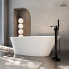 65in Solid Surface Freestanding Bathtub in Matte White - Contemporary ...