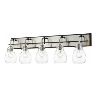 5 Light Vanity Light Fixture in Industrial Style - 38 Inches Wide by 11 ...