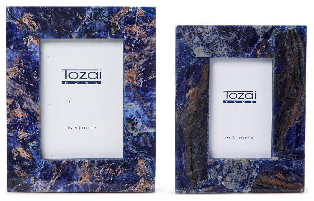 Tozai Set of 2 Sodalite Photo Frames ( 4" x 6" and 5" x 7 ...