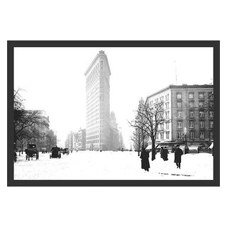 Flatiron Building After Snowstorm, 12" x 18" - Traditional - Prints And ...